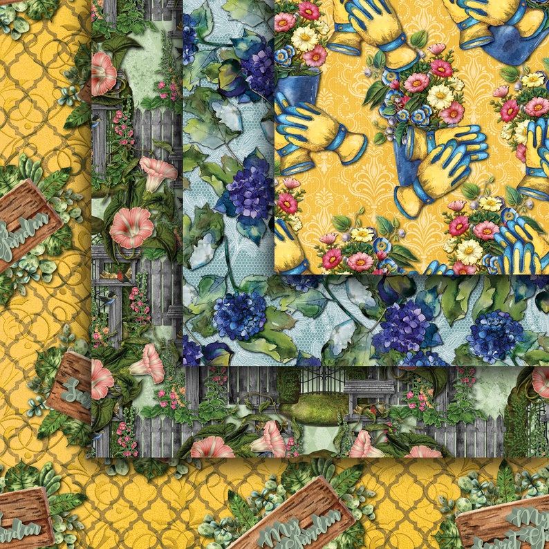 Flower Garden Seamless Digital Paper Pack Garden Digital - Etsy