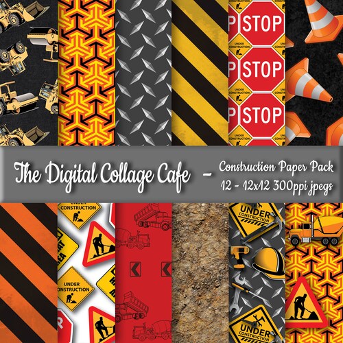 Construction Seamless Digital Paper Pack Trucks Digital Paper | Etsy