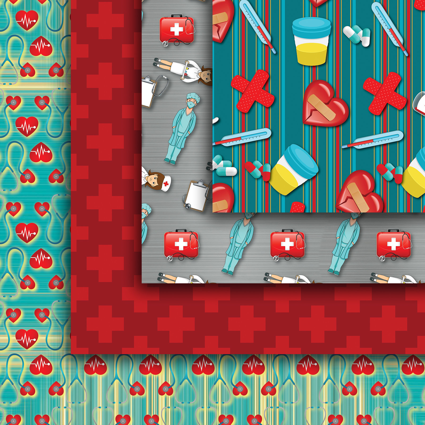 Medical Seamless Digital Paper Pack, Nurse Seamless Digital Paper Pack ...