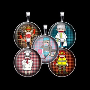 Sock Monkey Digital Collage Sheet - Vintage Toy Digital Collage DCC046 ...