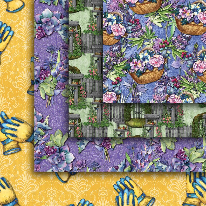 Flower Garden Seamless Digital Paper Pack Garden Digital - Etsy