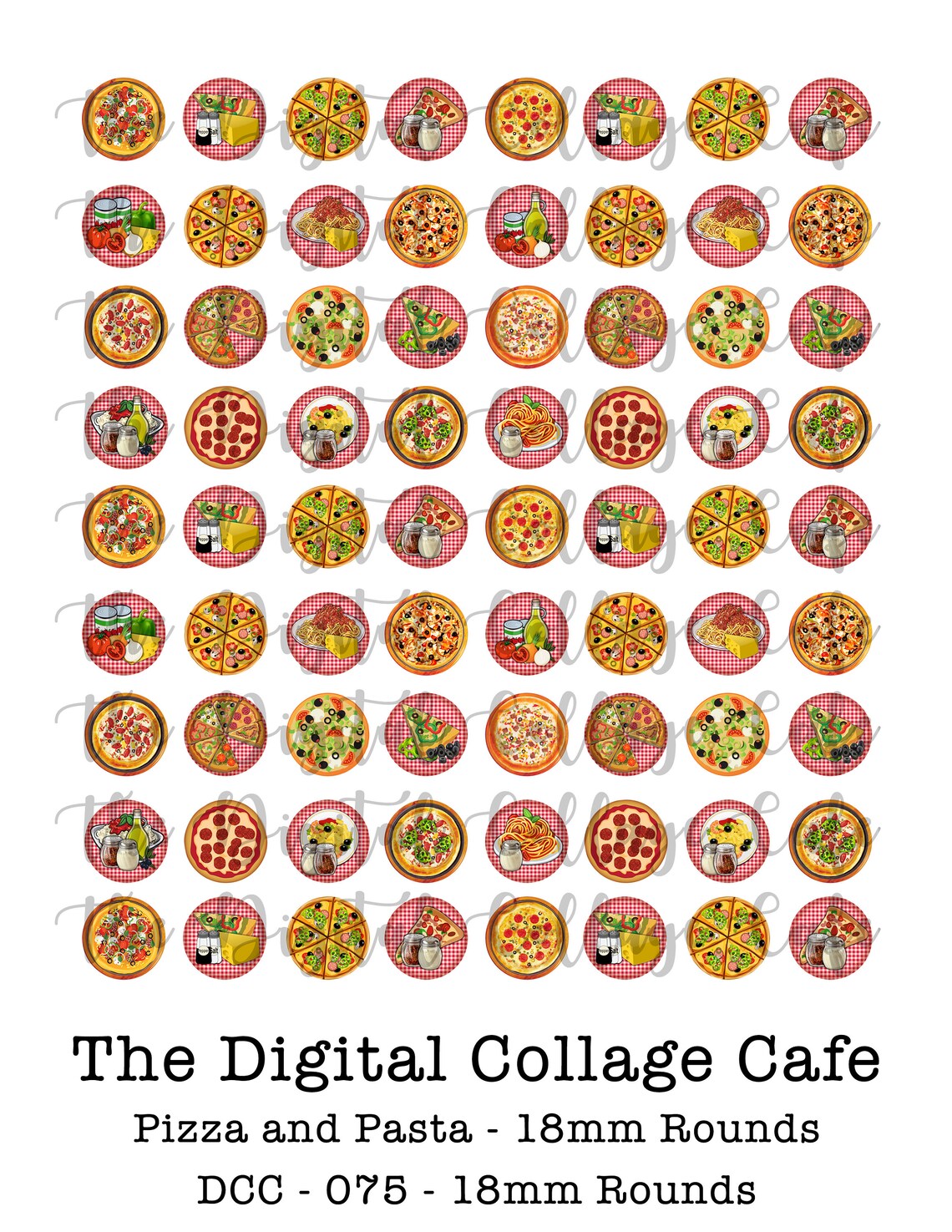 Pizza Digital Collage Sheet Pasta Digital Collage Italian | Etsy