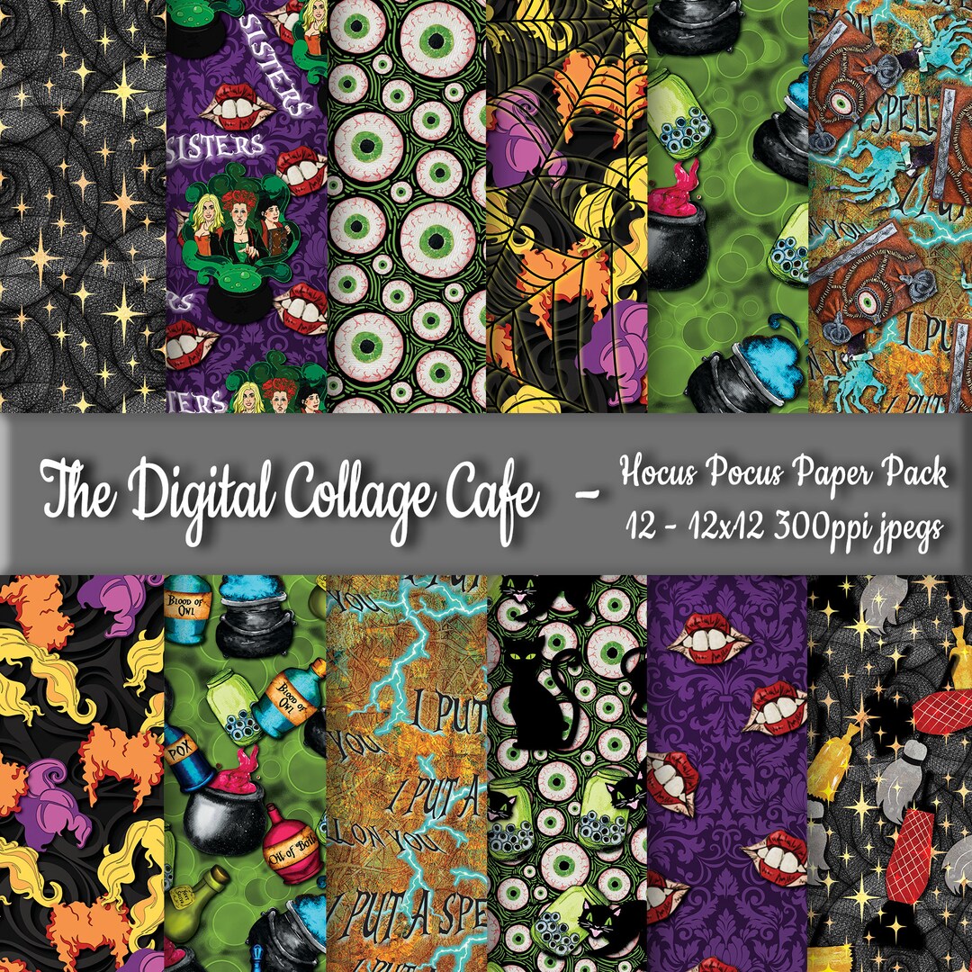 Halloween Seamless Digital Paper Pack, Sisters Digital Paper, Halloween ...