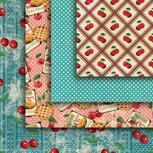 Cherry Seamless Digital Paper Pack, Cherries Digital Paper, Cherry ...
