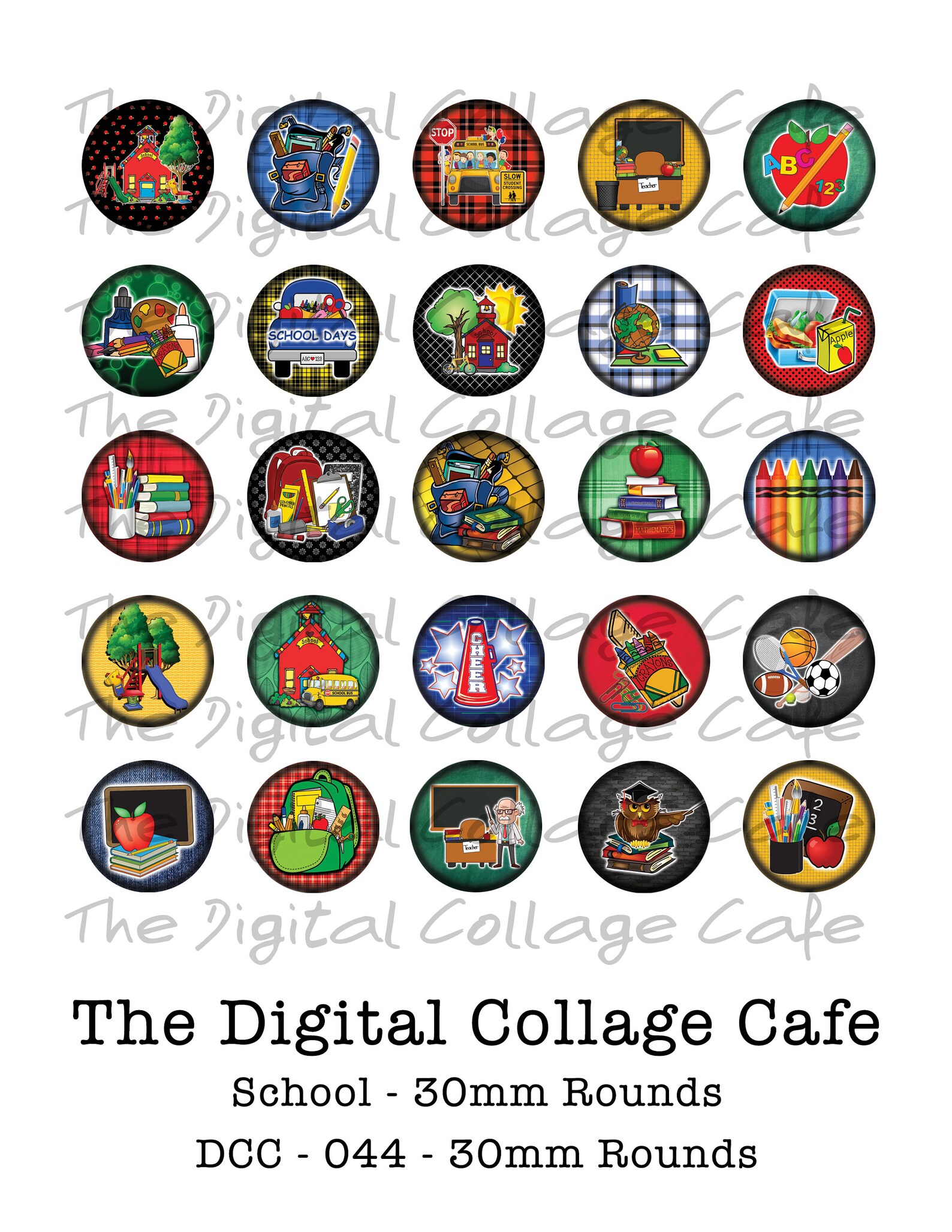 School Digital Collage Sheet Education Digital Collage | Etsy