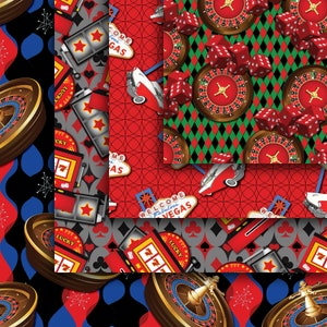 Gambling Seamless Digital Paper Pack, Casino Digital Paper, Poker ...