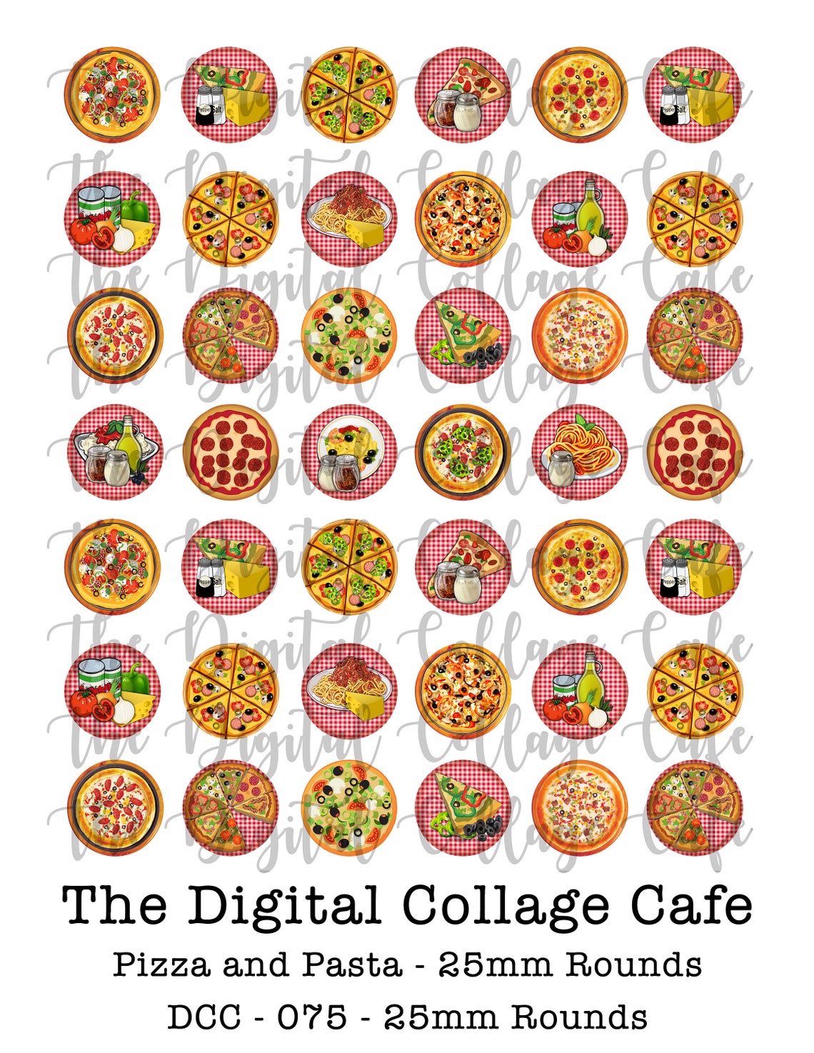 Pizza Digital Collage Sheet Pasta Digital Collage Italian | Etsy