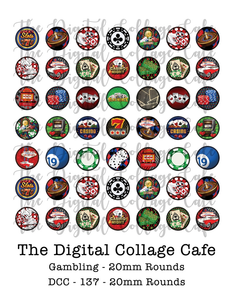 Gambling Digital Collage Sheet, Poker Digital Collage, Slots Collage ...