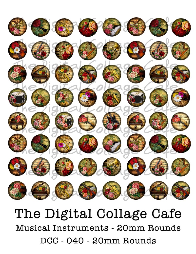 Musical Instruments Digital Collage Sheet DCC040 Music - Etsy