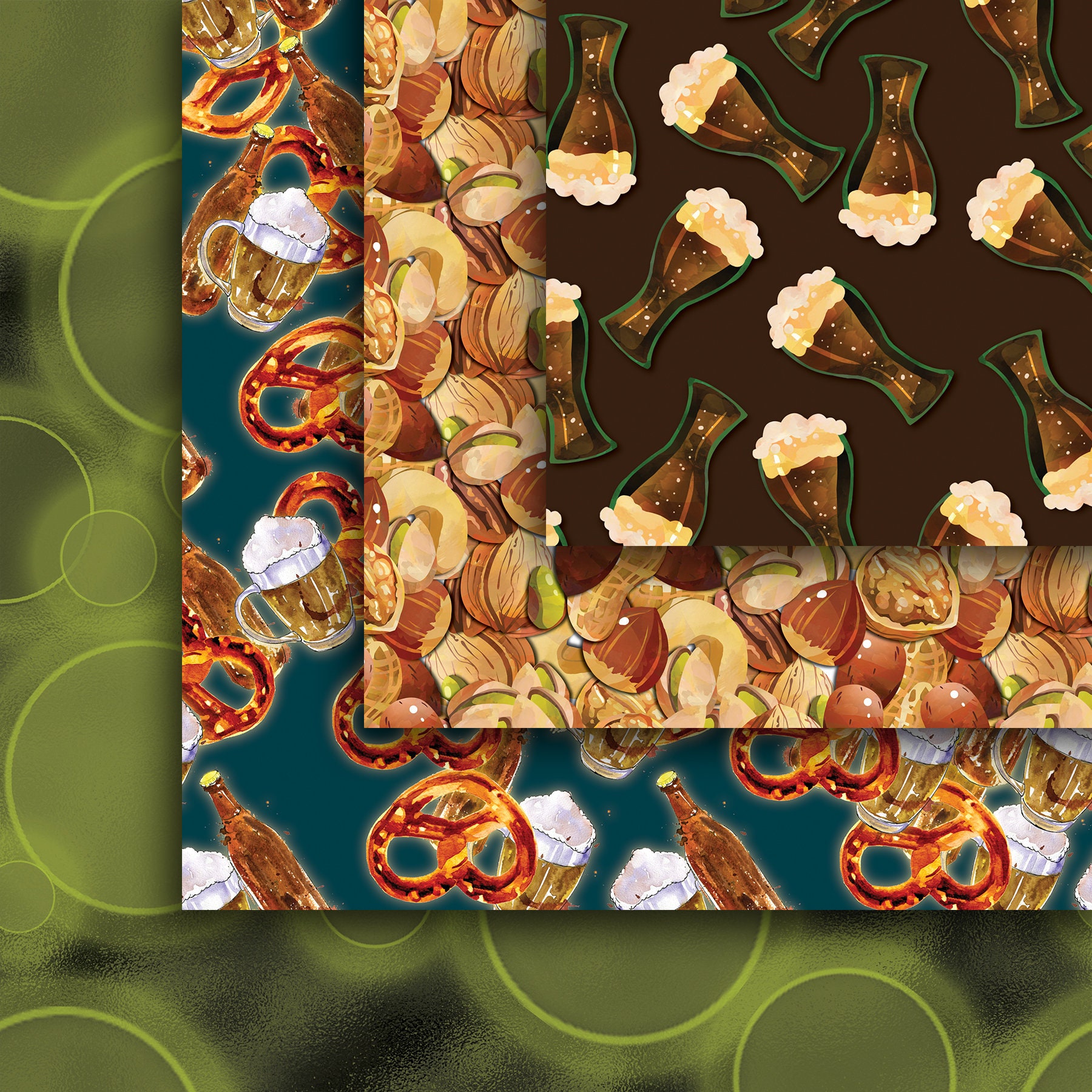 Beer Seamless Digital Paper Pack Pretzels Digital Paper Pack - Etsy