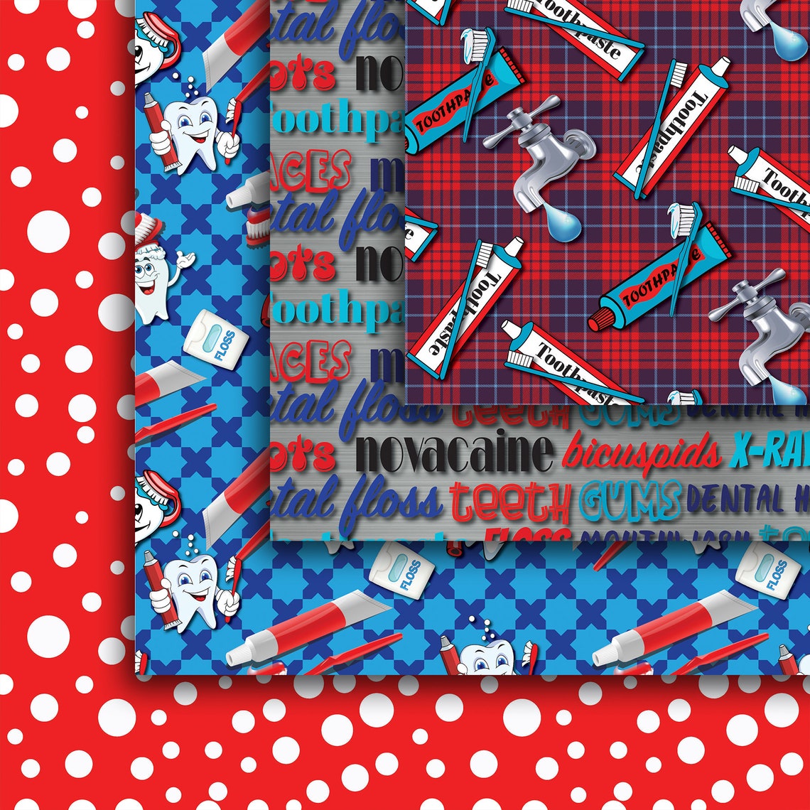 Dental Seamless Digital Paper Pack Tooth Paper Pack - Etsy