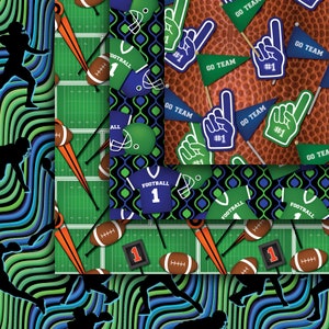 Football Seamless Digital Paper Pack, American Football Digital Paper ...