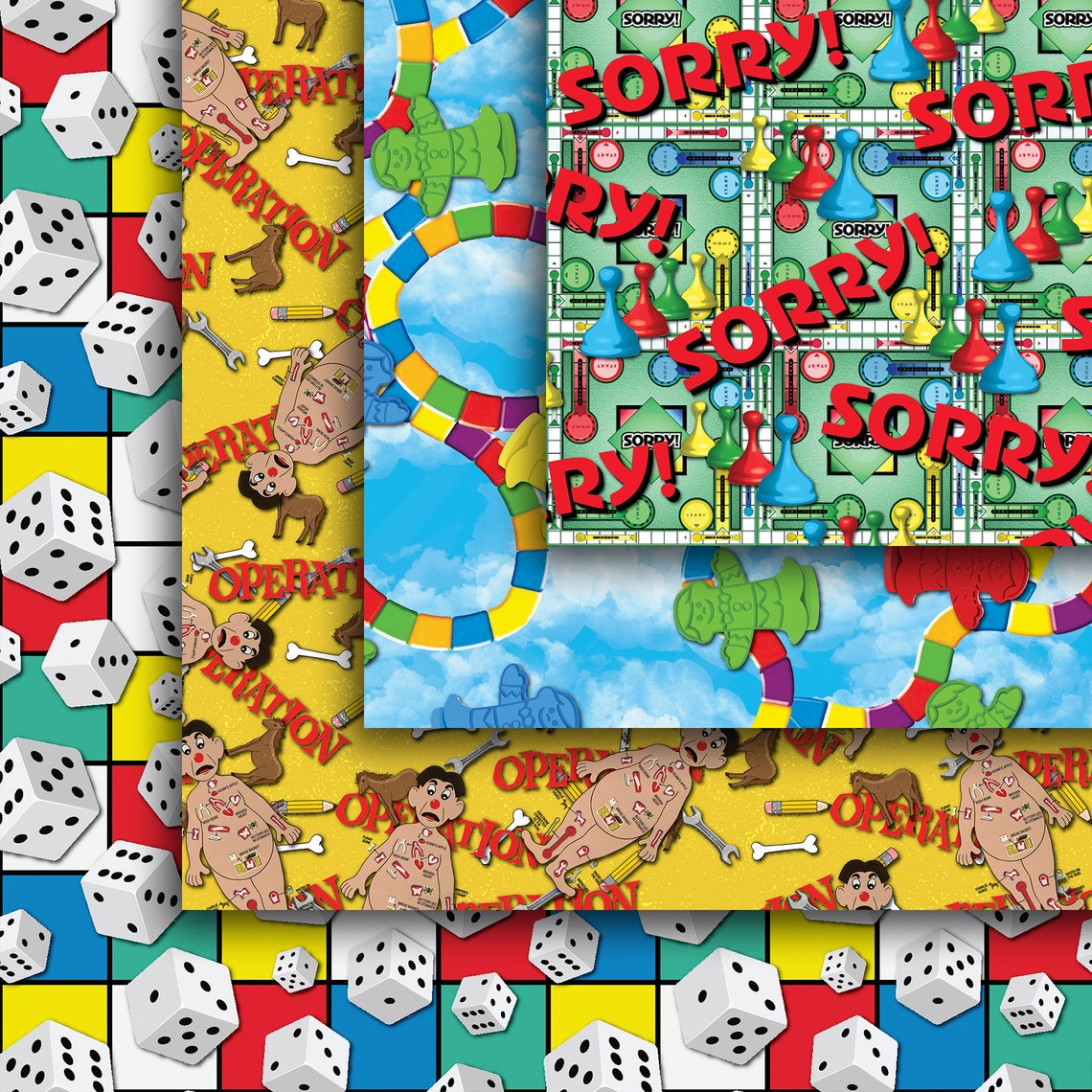 Board Games Seamless Digital Paper Pack, Board Game Digital Design ...