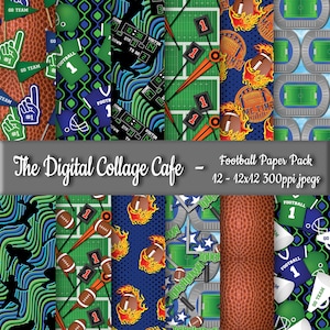 Football Seamless Digital Paper Pack, American Football Digital Paper ...