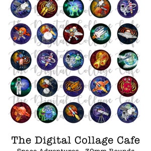 Space Adventure Collage Sheet, Outer Space Collage, Aliens Collage ...