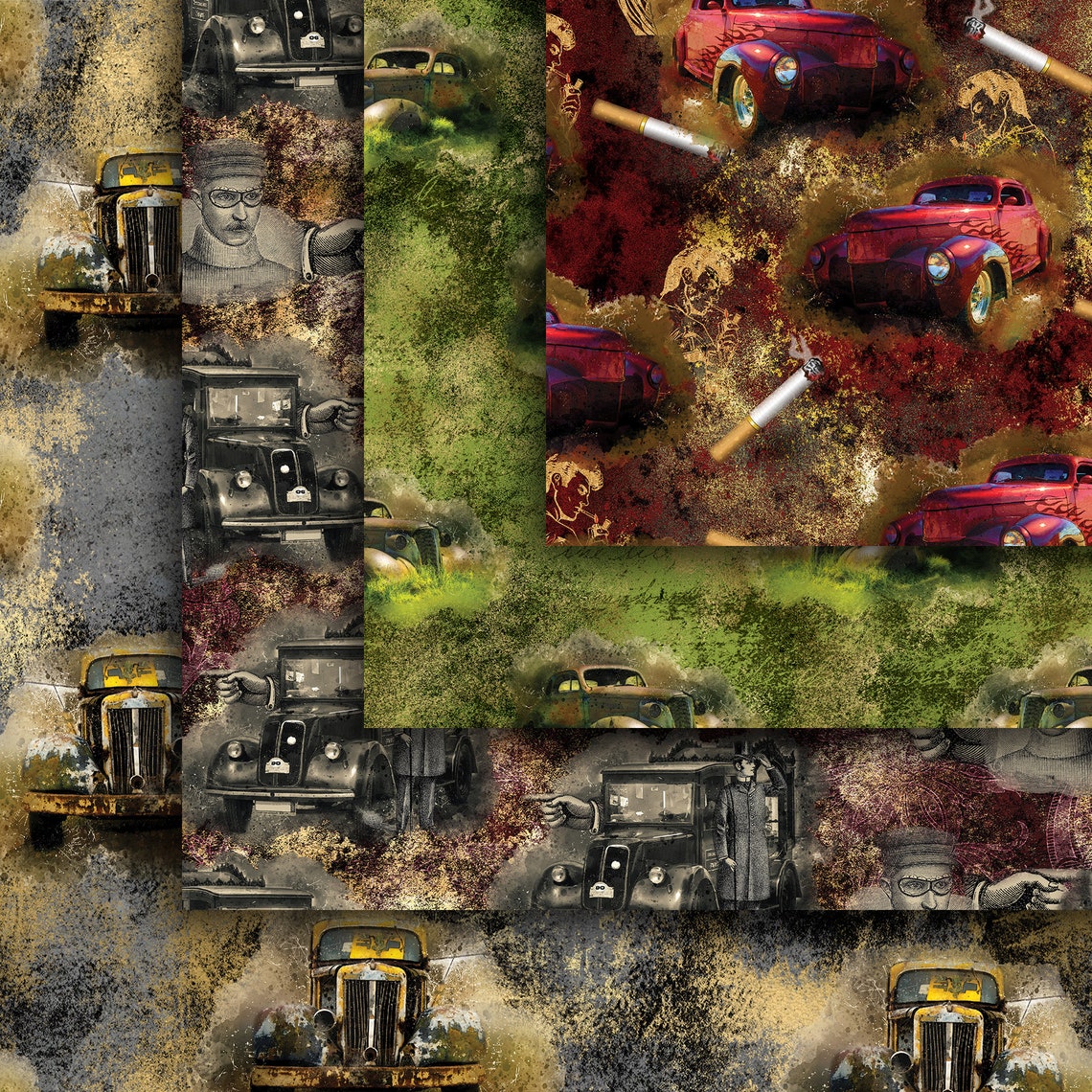 Vintage Cars Seamless Digital Paper Pack Hot Rod Digital | Etsy