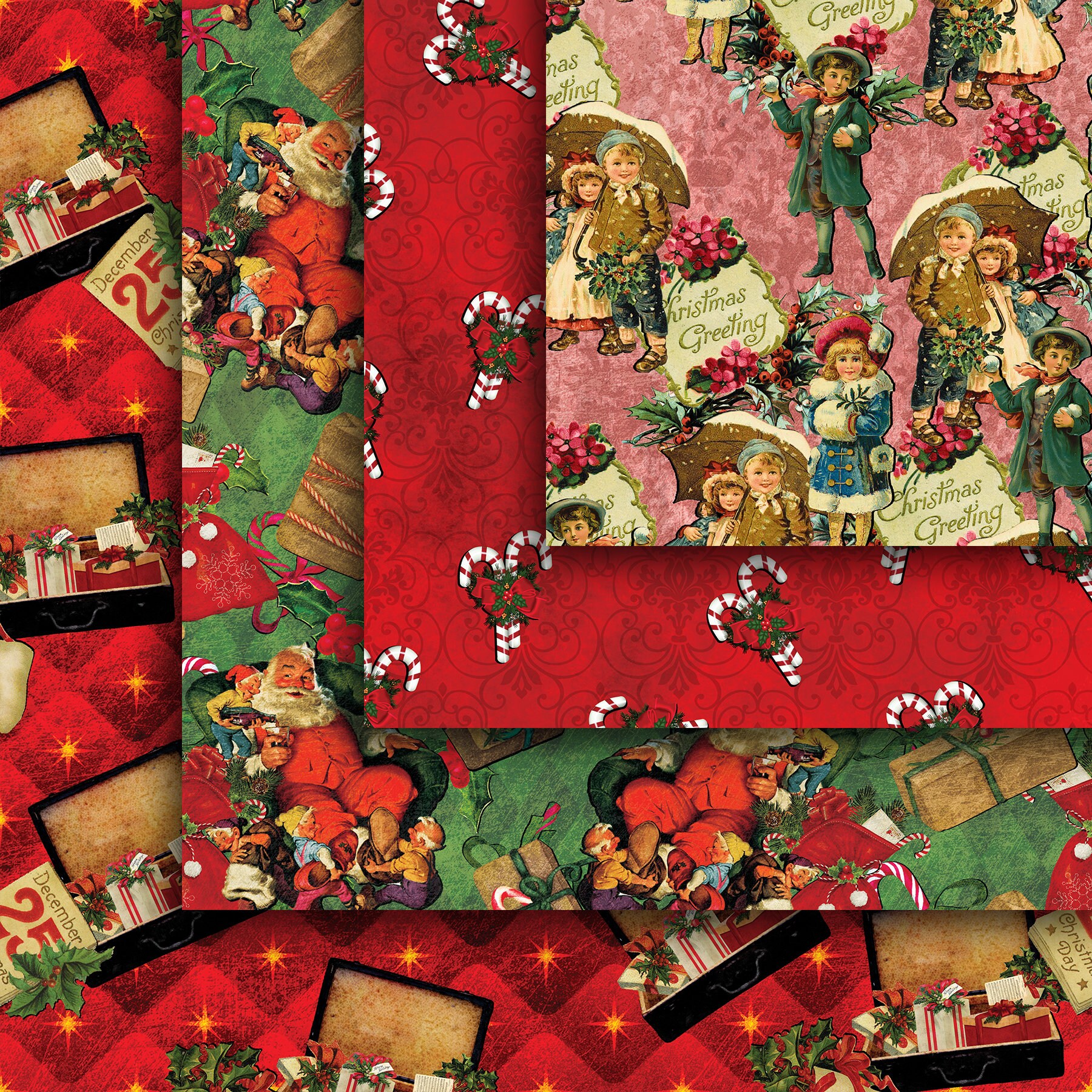 Vintage Christmas Seamless Digital Paper Pack Angel Christmas - Etsy