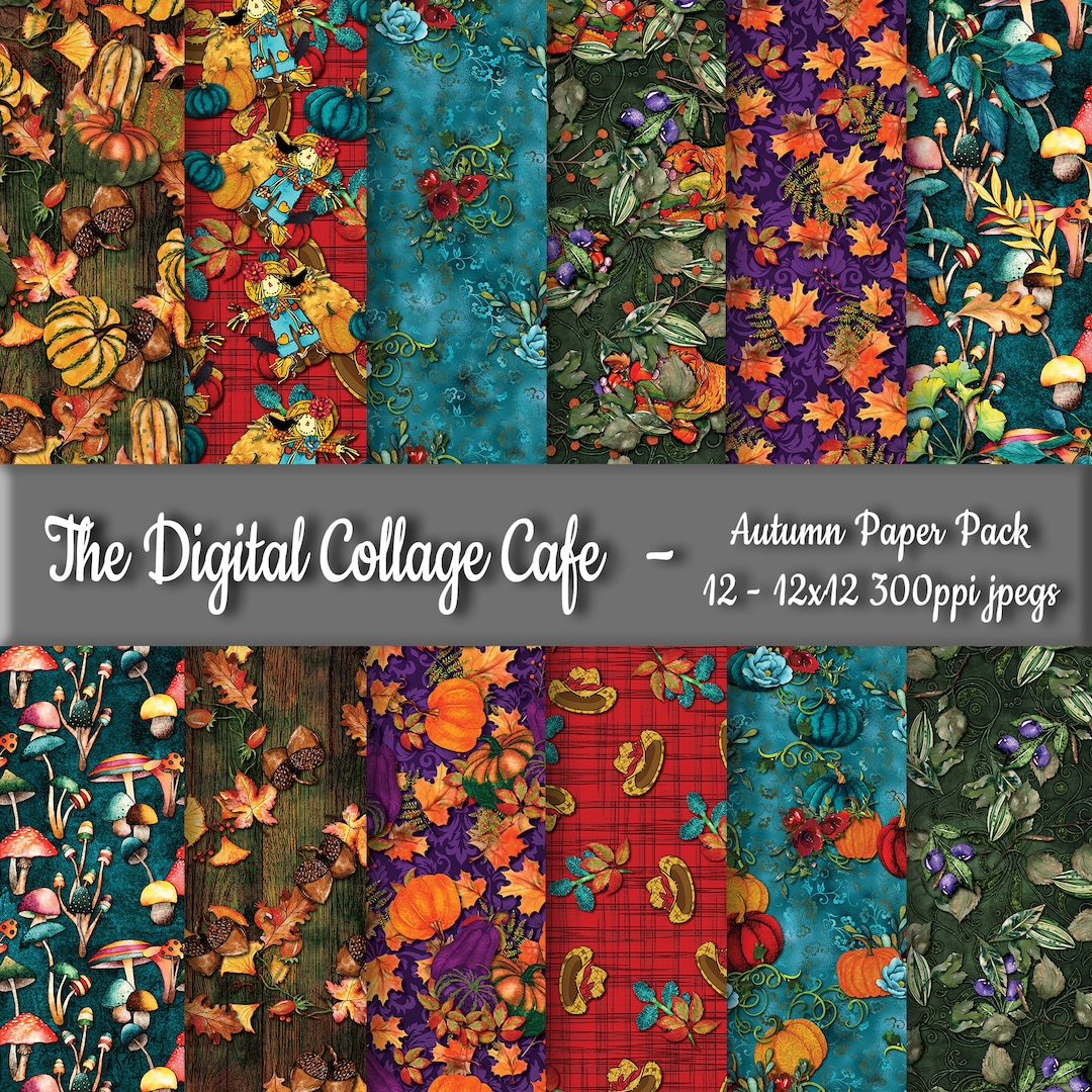 Autumn Seamless Digital Paper Pack, Fall Digital Paper Pattern ...