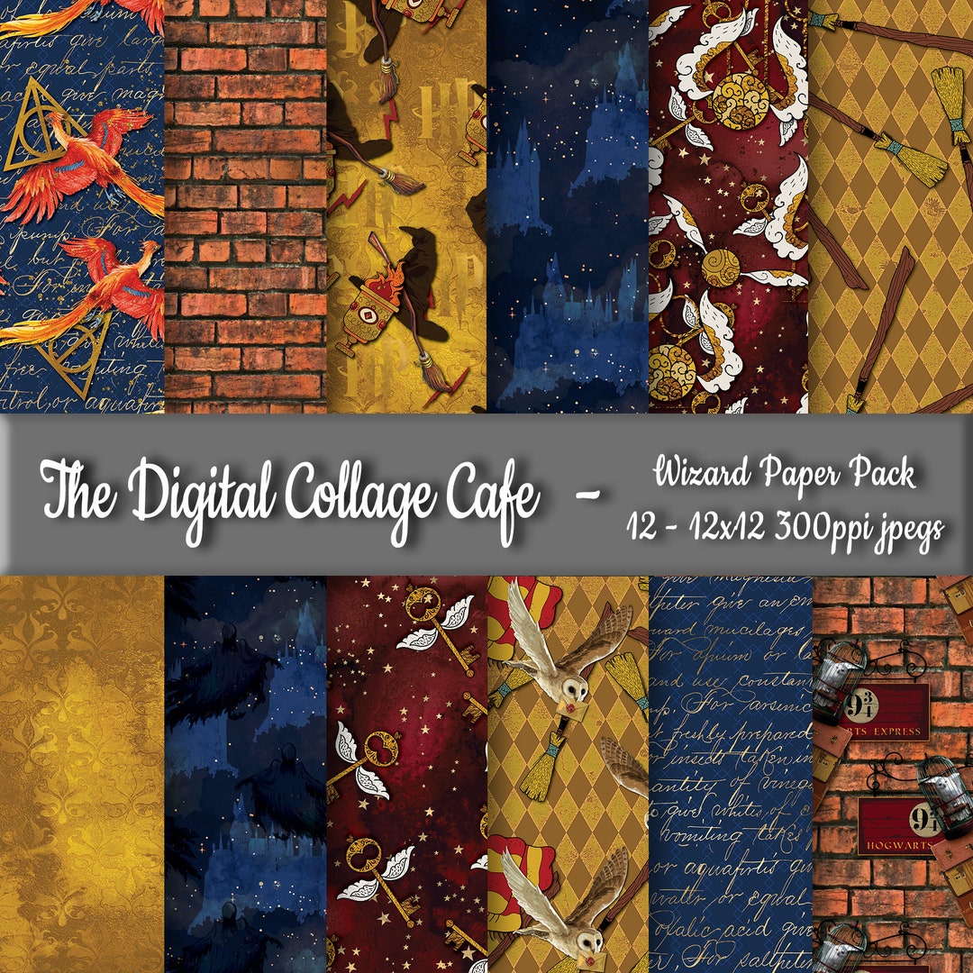 Wizard Seamless Digital Paper Pack, Magic Digital Paper Pack, Wizardry Paper Pack, Wizarding ...