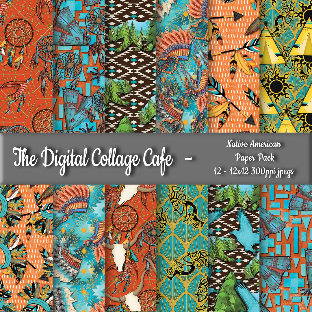 Native American Seamless Digital Paper Pack, Tribal Digital Paper ...