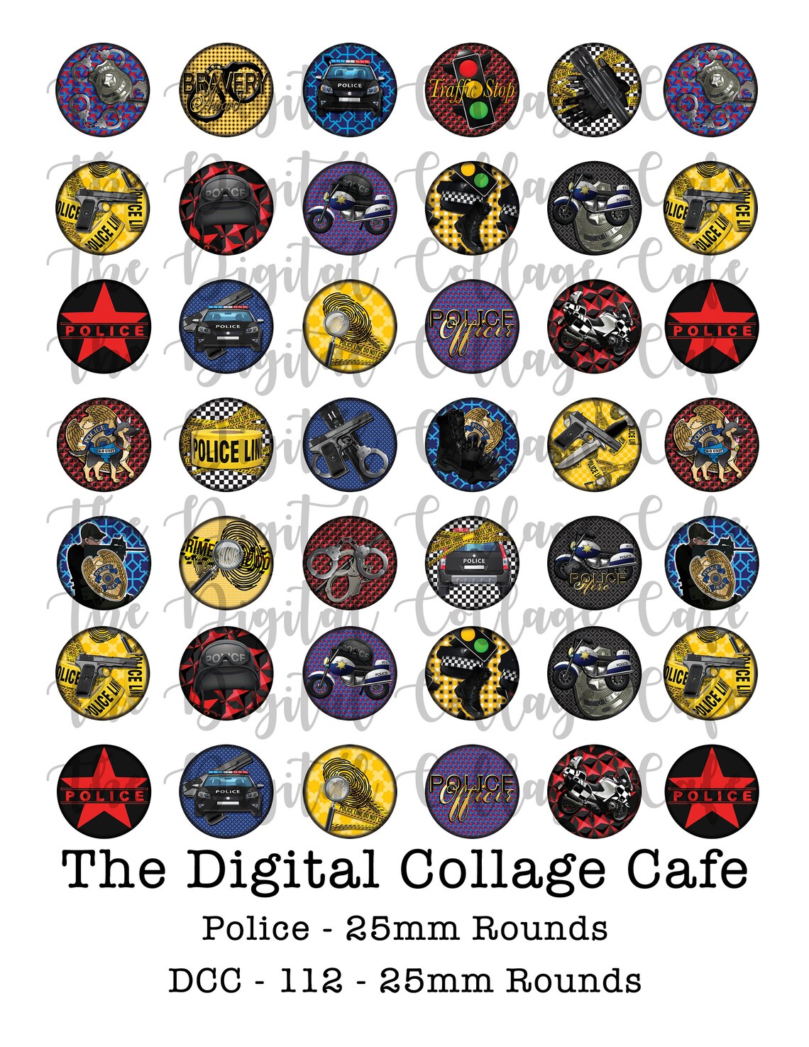 Police Digital Collage Sheet Policeman Collage Police - Etsy