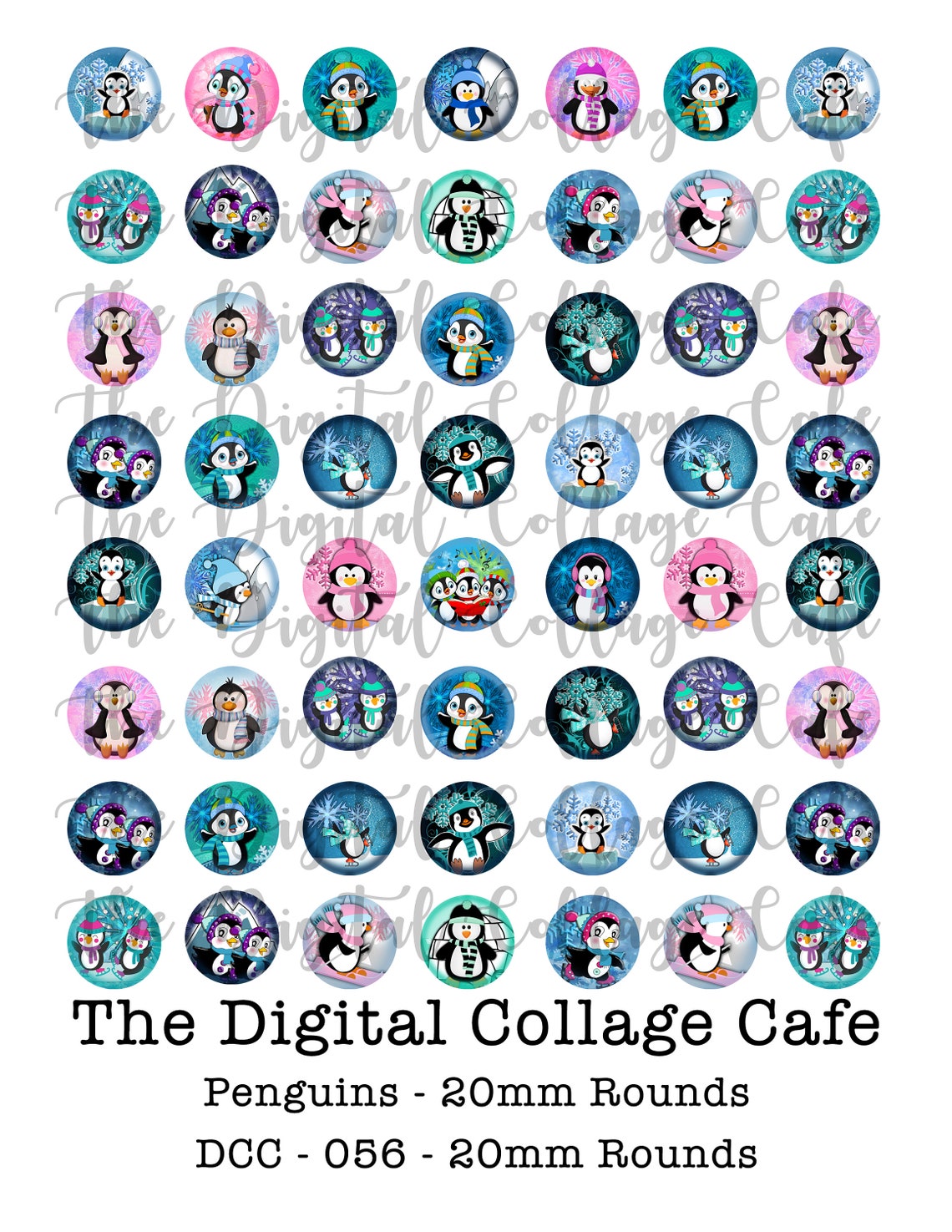Penguin Digital Collage Sheet - Winter Collage - Snow Collage - DCC056 ...