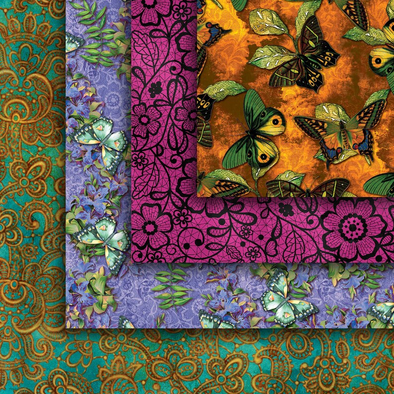 Butterfly Seamless Digital Paper Pack Butterflies Digital - Etsy