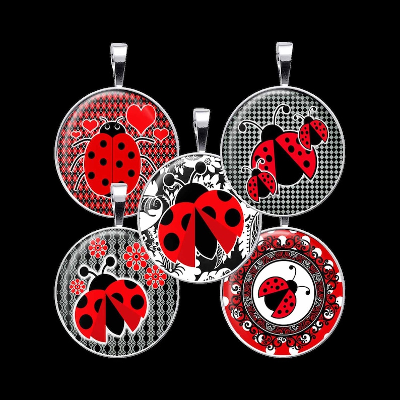 Ladybug Digital Collage Sheet DCC016 Insect Digital Collage | Etsy