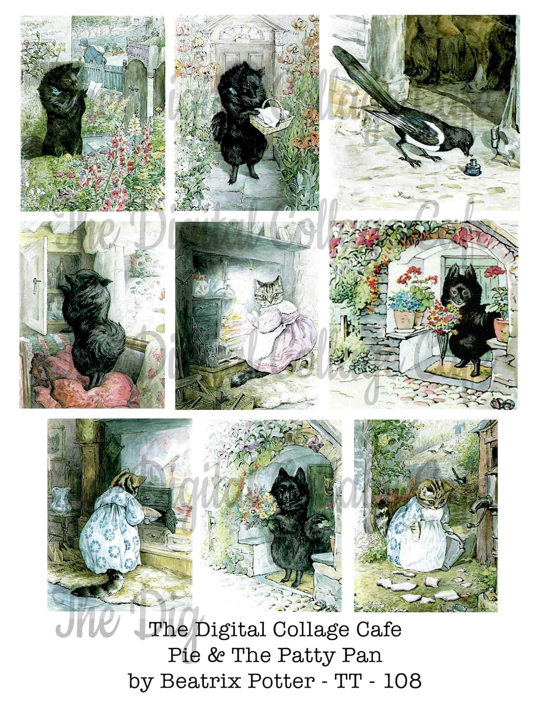 Pie and the Patty Pan - by Beatrix Potter - Digital Collage Sheet - TT ...
