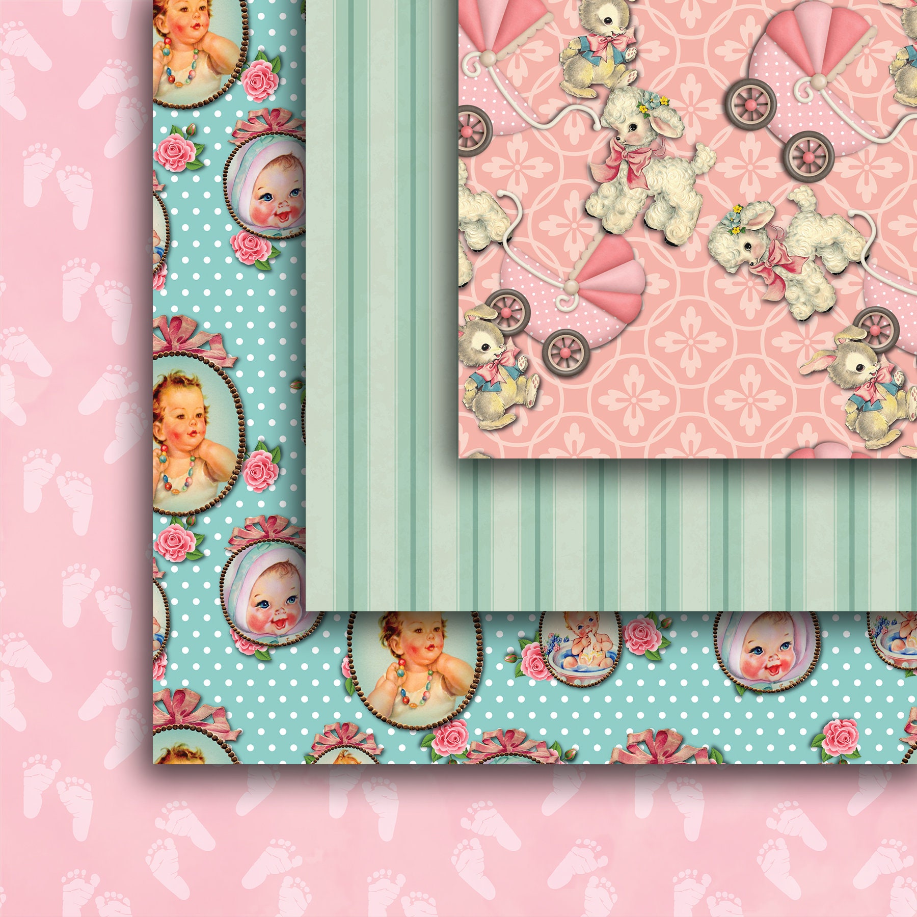 Baby Seamless Digital Paper Pack Baby Shower Scrapbook Paper - Etsy