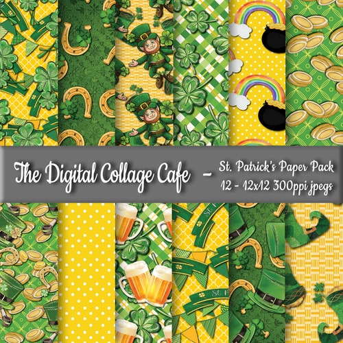 St. Patrick's Day Digital Paper Scrapbook Paper Celtic - Etsy