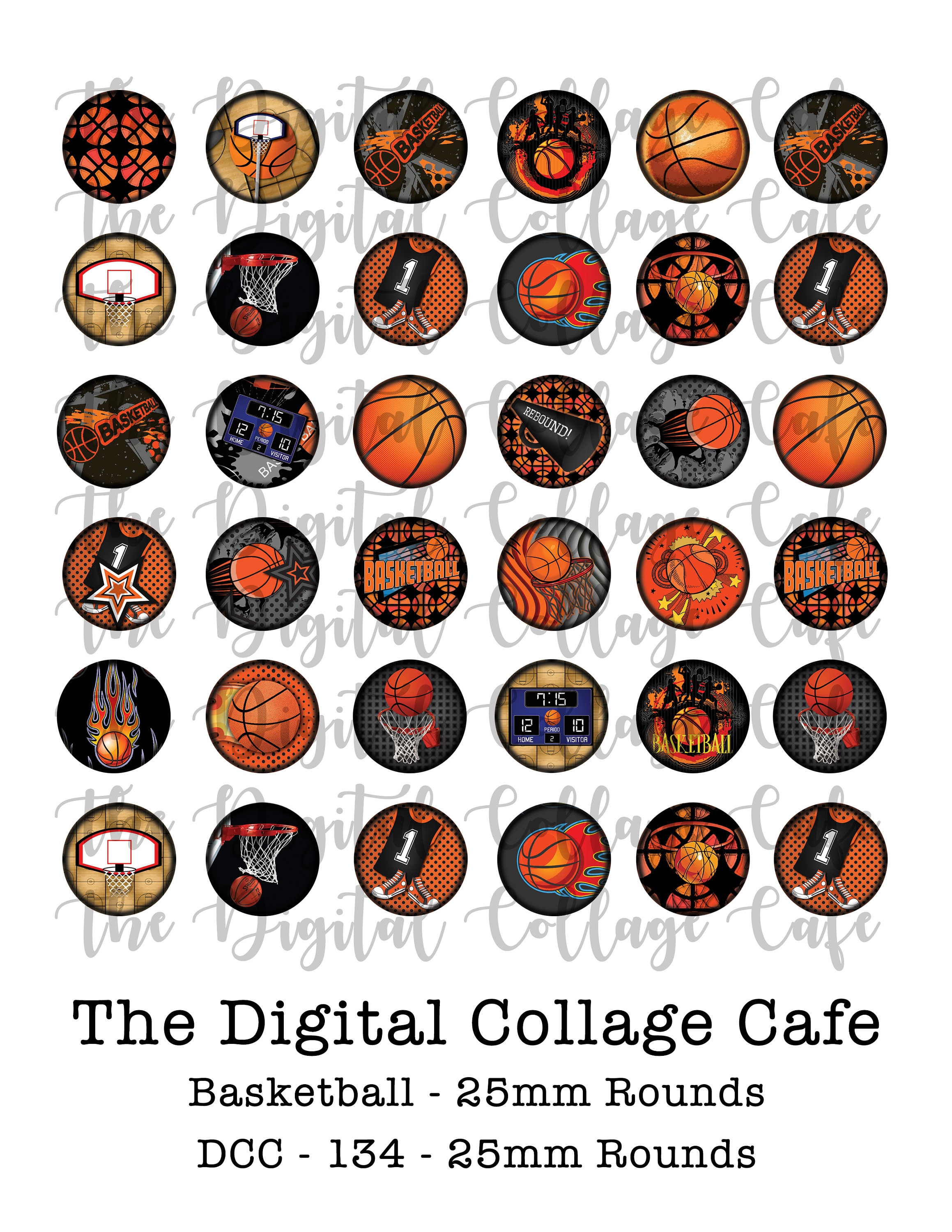 Basketball Digital Collage Sheet Sports Digital Collage - Etsy