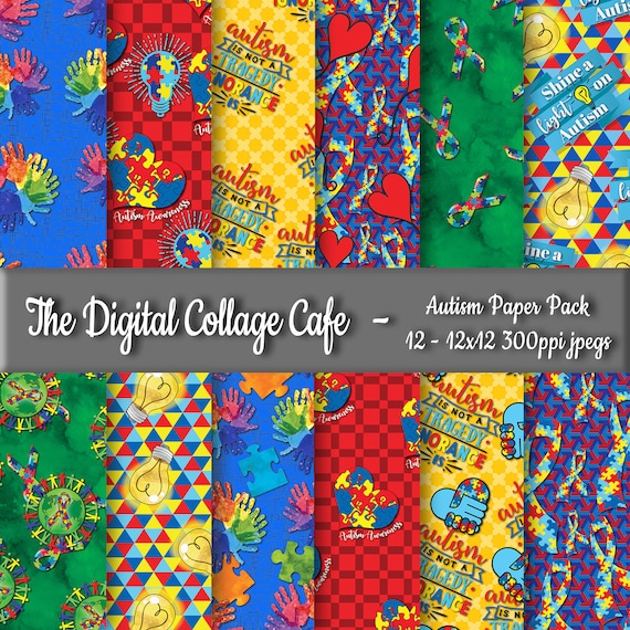 Autism Awareness Seamless Digital Paper Pack Autism Supporter | Etsy