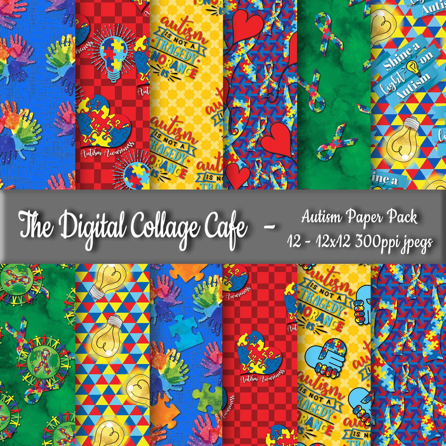 Autism Awareness Seamless Digital Paper Pack Autism Supporter - Etsy ...