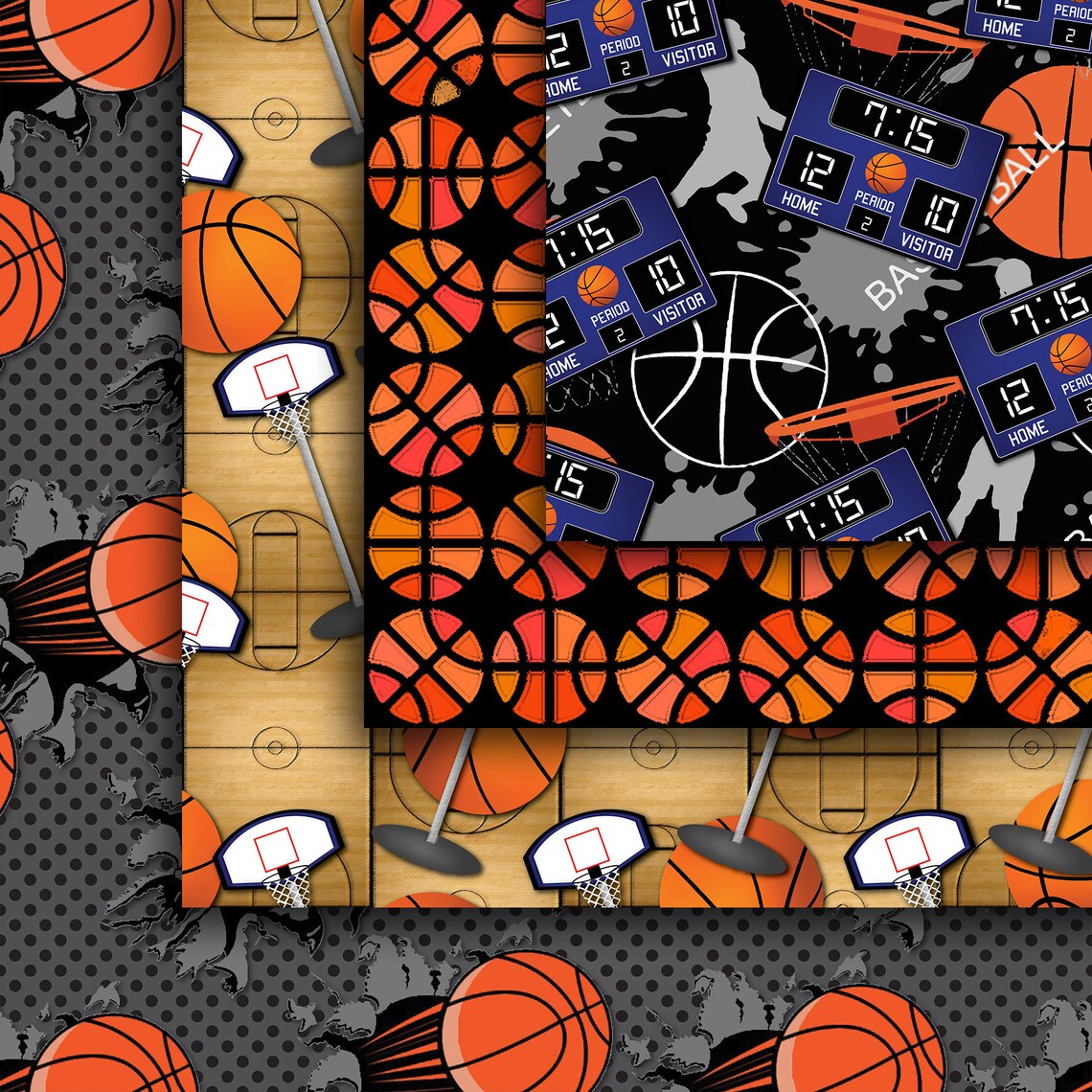 Basketball Seamless Digital Paper Pack Baller Digital Paper | Etsy