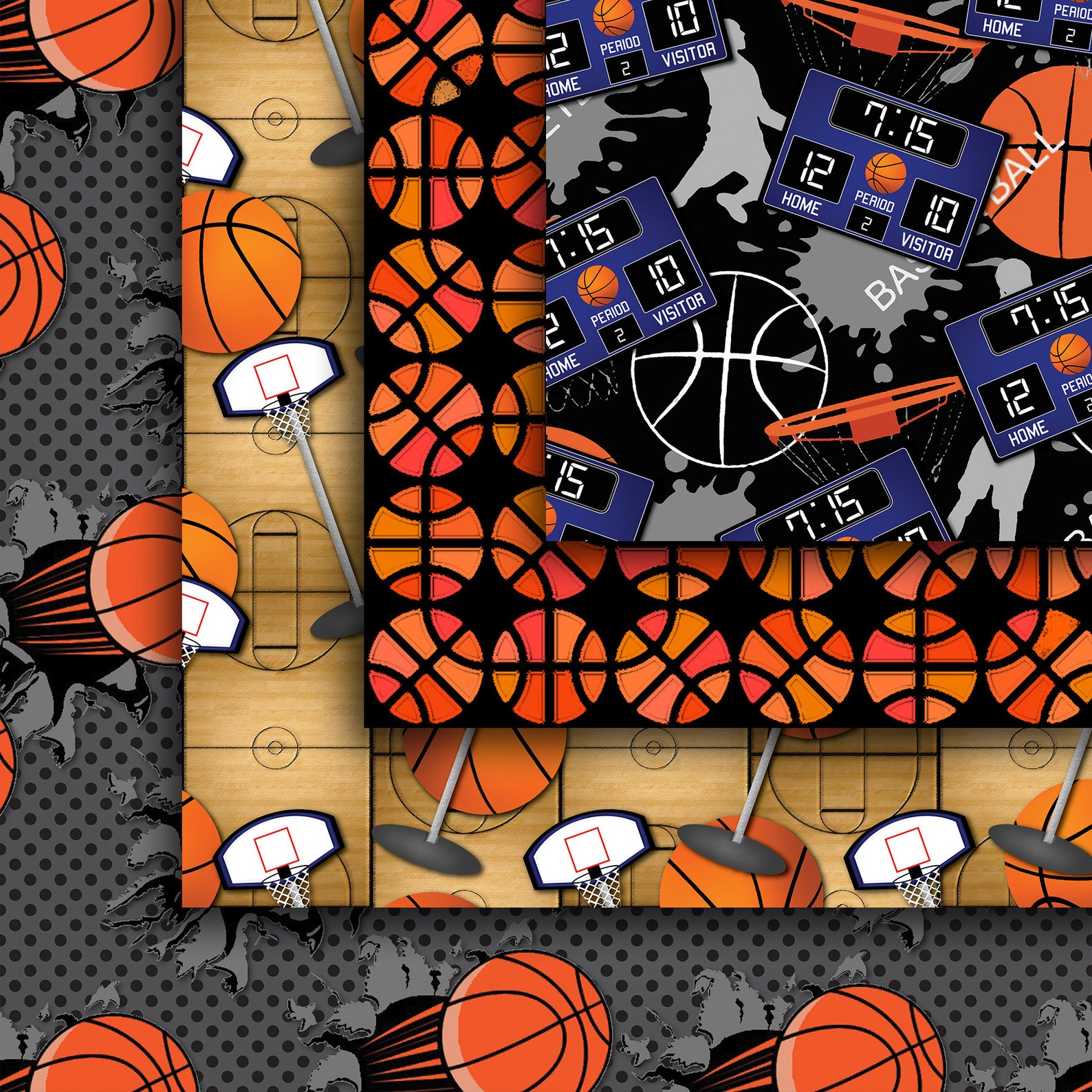 Basketball Seamless Digital Paper Pack Baller Digital Paper | Etsy