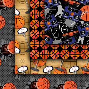 Basketball Seamless Digital Paper Pack, Baller Digital Paper, Hoops ...