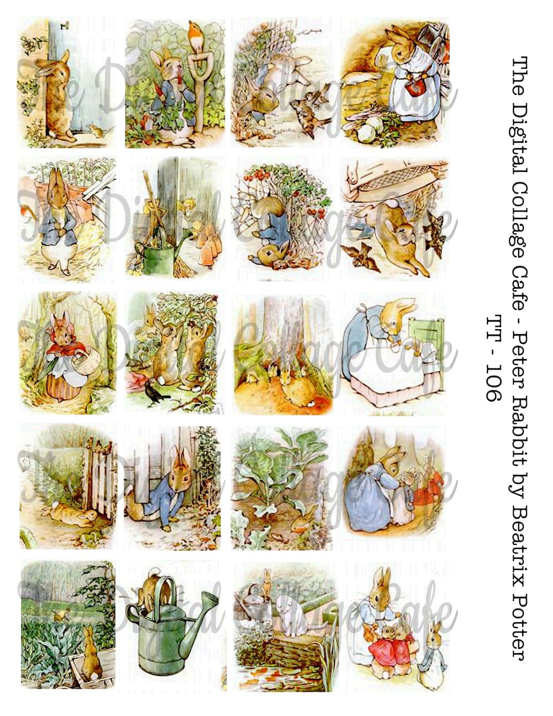 Peter Rabbit - by Beatrix Potter - Digital Collage Sheet - TT - 106 ...