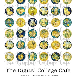 Lemon Digital Collage Sheet, Fruit Collage, Lemonade Collage - DCC127 ...