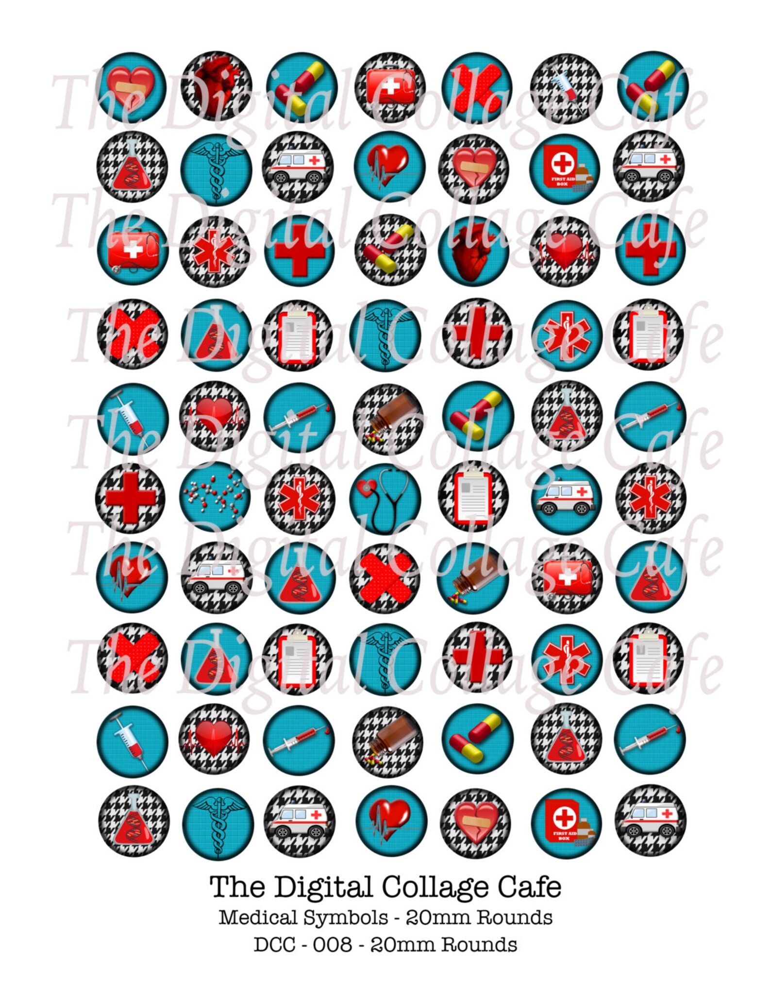 Medical Icons Digital Collage Sheet Medical Symbols Digital | Etsy