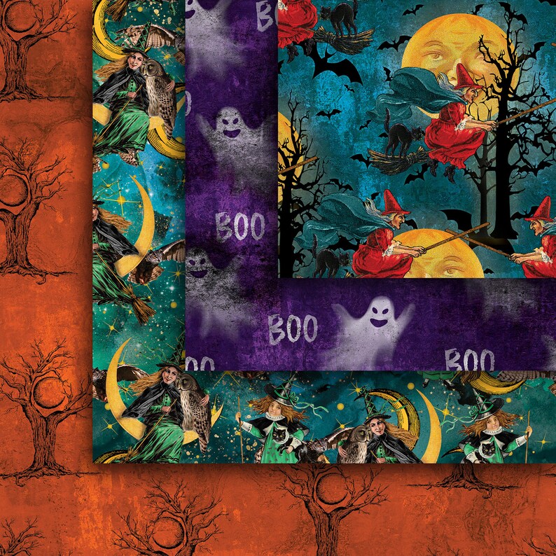Vintage Halloween Seamless Digital Paper Pack, Halloween Digital ...