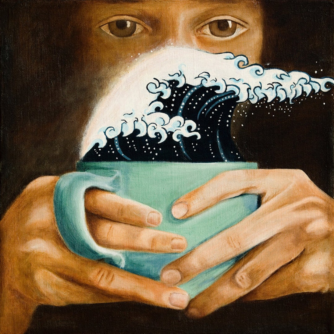 TEMPEST in A TEACUP Hokusai's Great Wave in a Teacup or - Etsy UK
