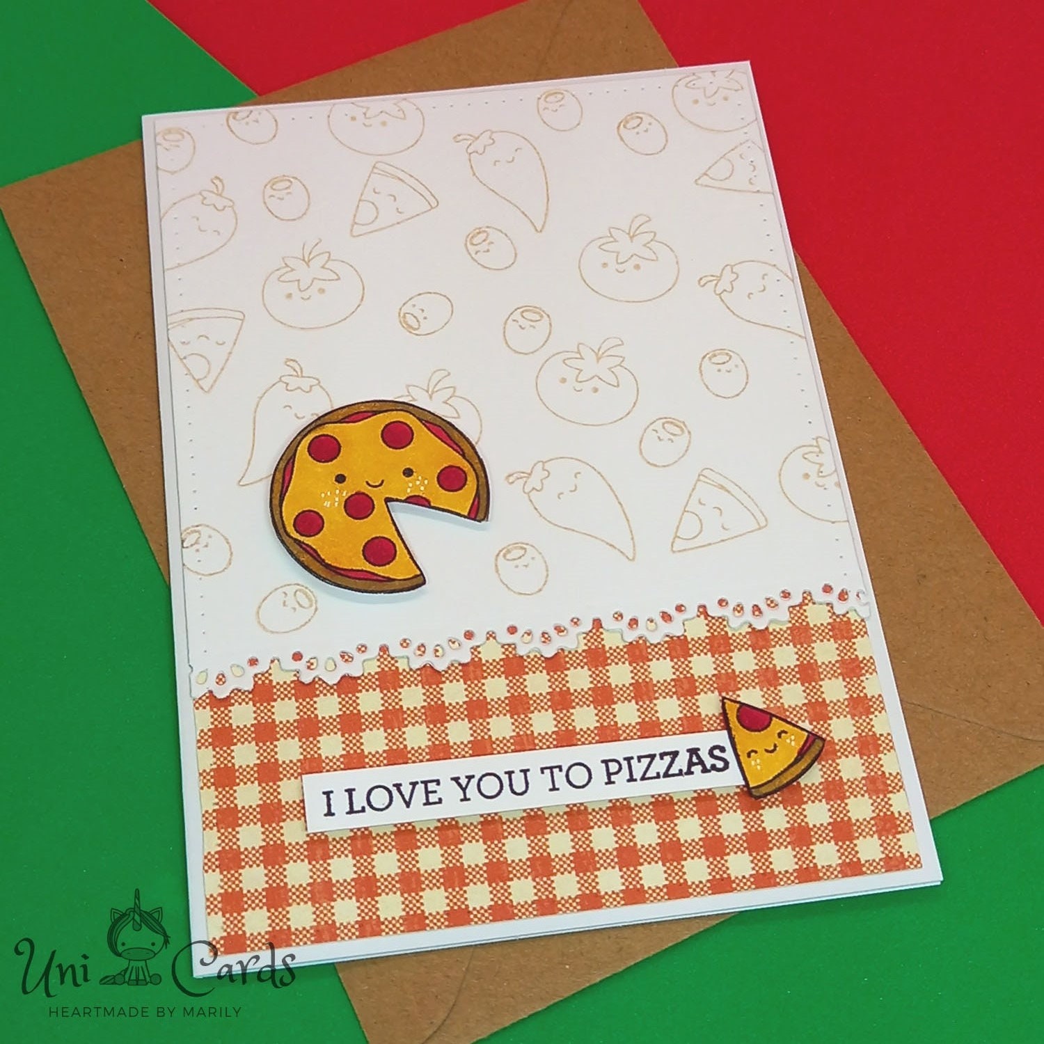 Cute Pun Pizza Card, Handmade Food Love Card - Etsy