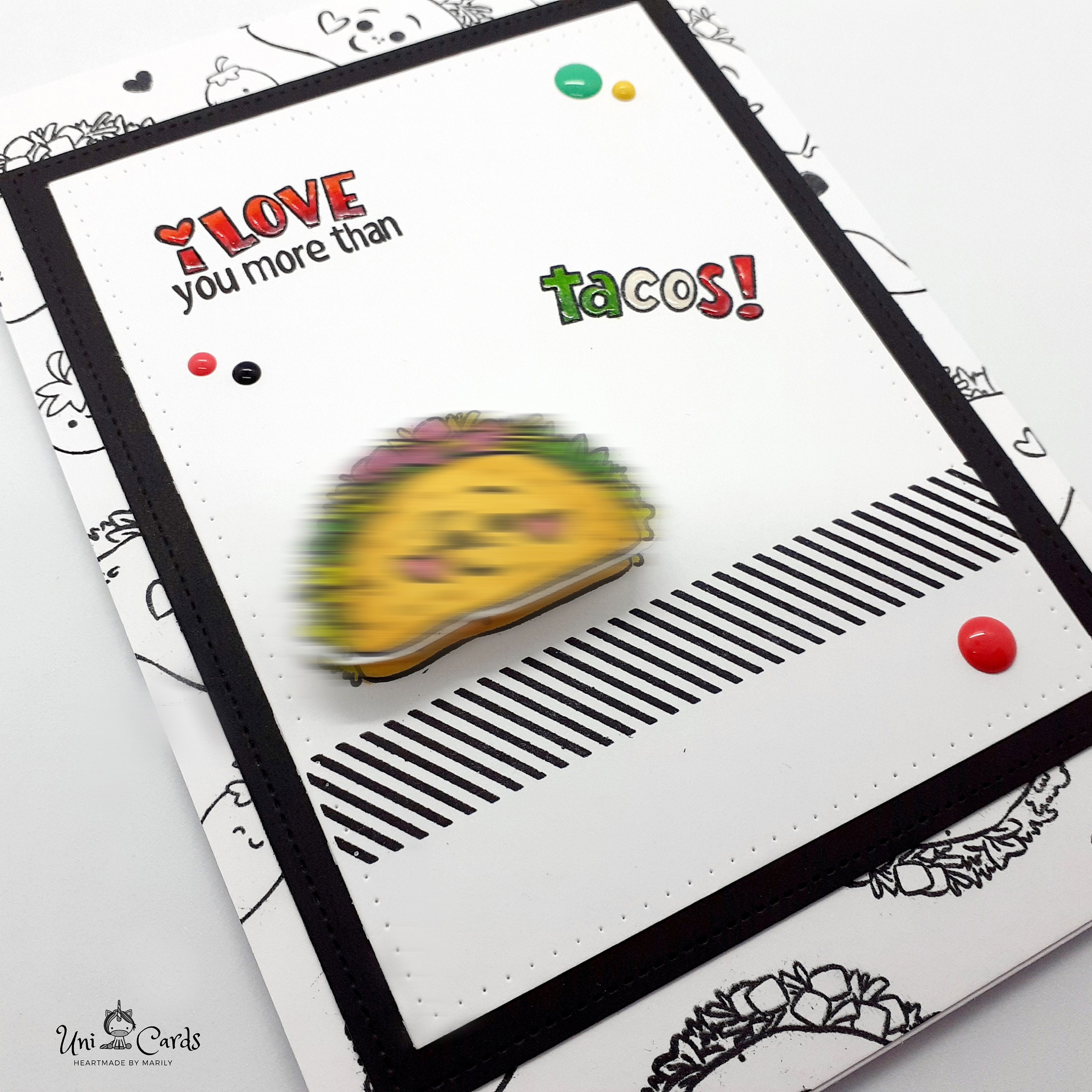 Handmade Pun Food Card, Action Wobble Interactive Card, Tacos - Etsy