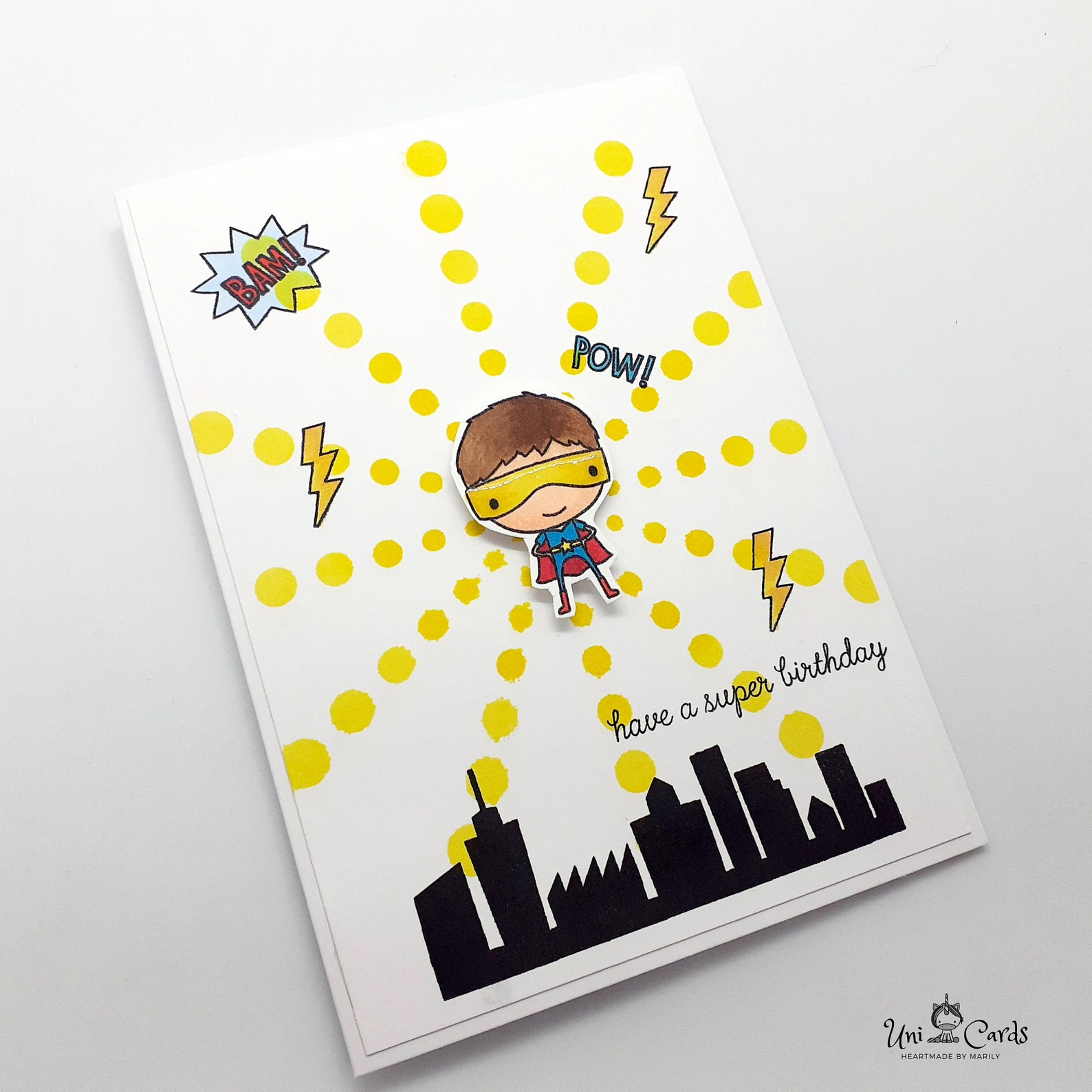 Super Heroes Handmade Birthday Card | Etsy