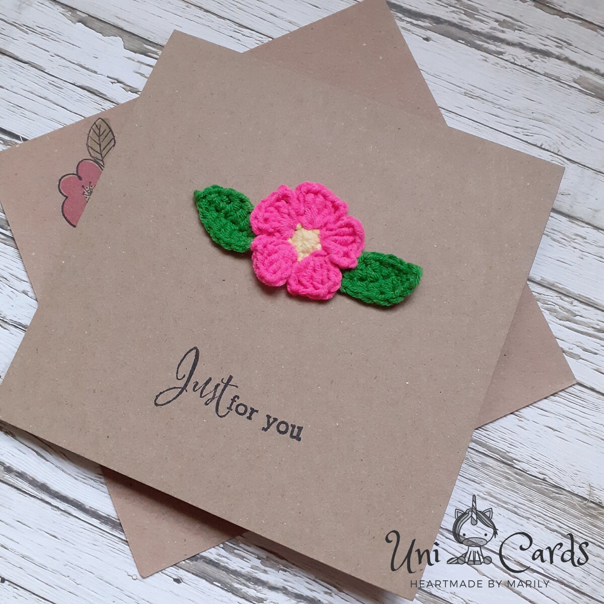 Flower Crochet Greeting Card - Etsy
