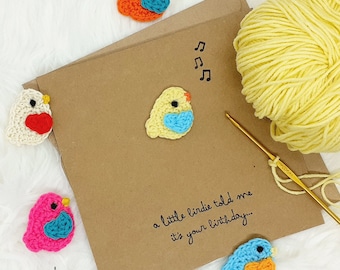 A Little Birdie Told Me Birthday Card/it's Your Birthday/handmade Bird ...