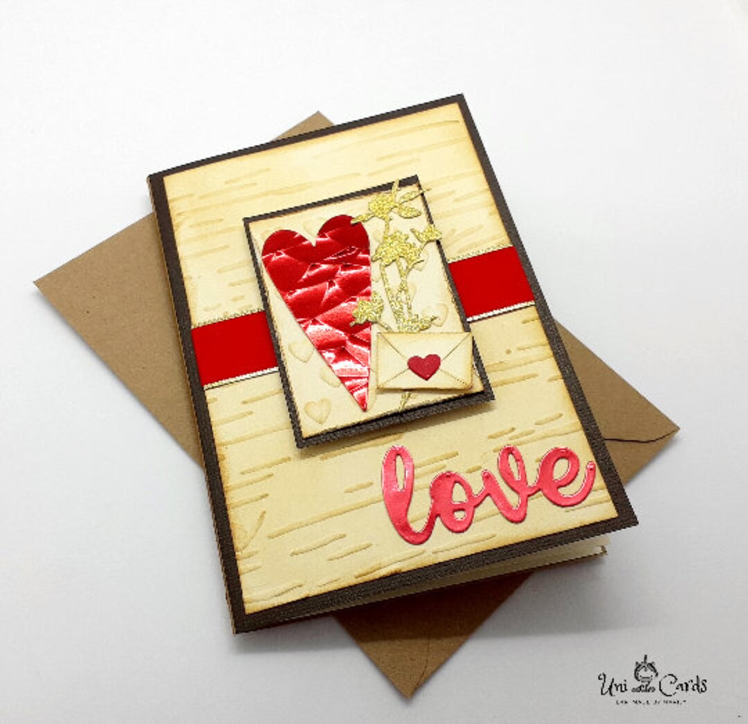 Red Heart Valentine Card - Etsy