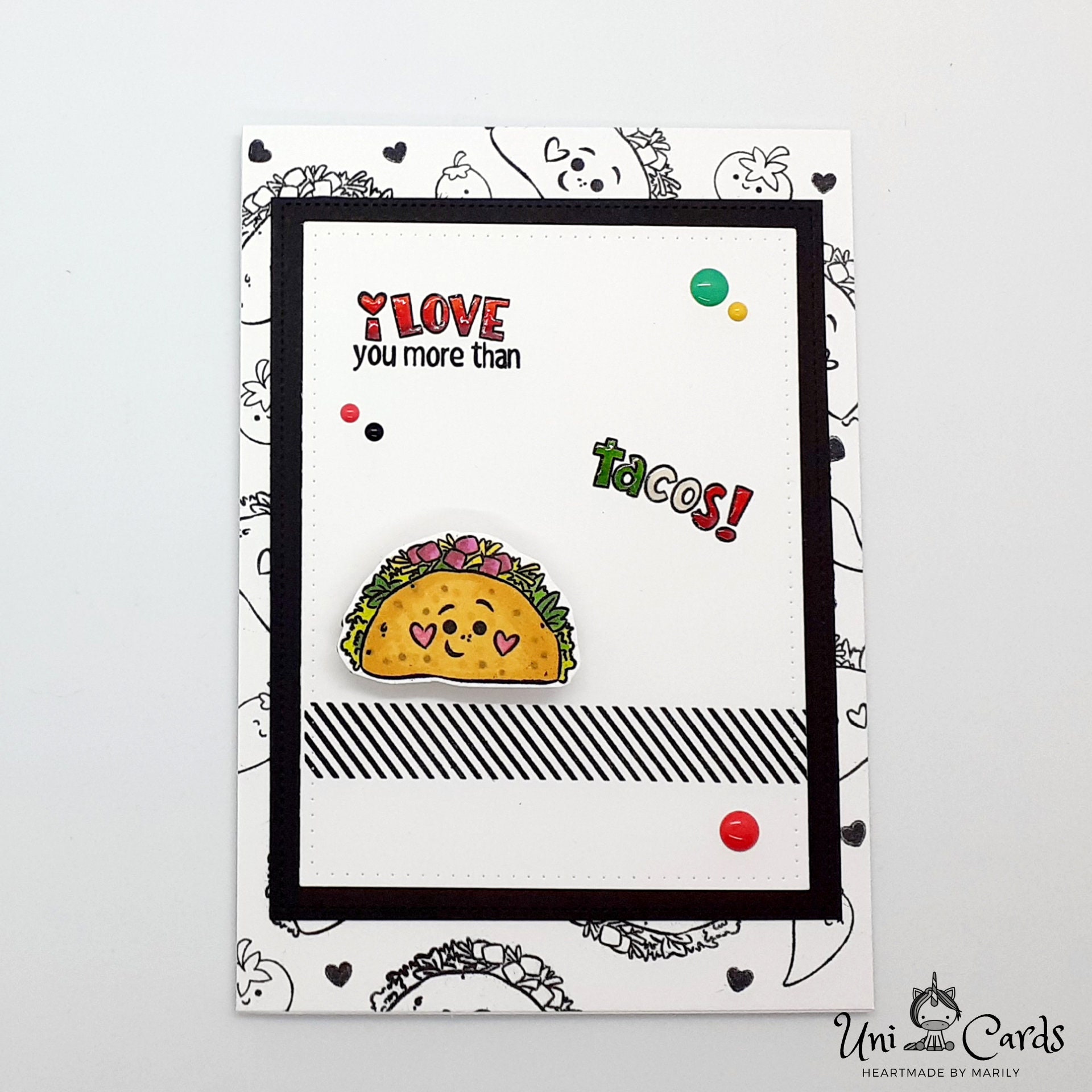 Handmade Pun Food Card, Action Wobble Interactive Card, Tacos - Etsy