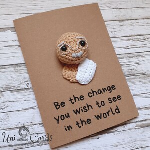 Mahatma Gandhi Crochet Card, Be the Change Greeting Card, Inspirational ...